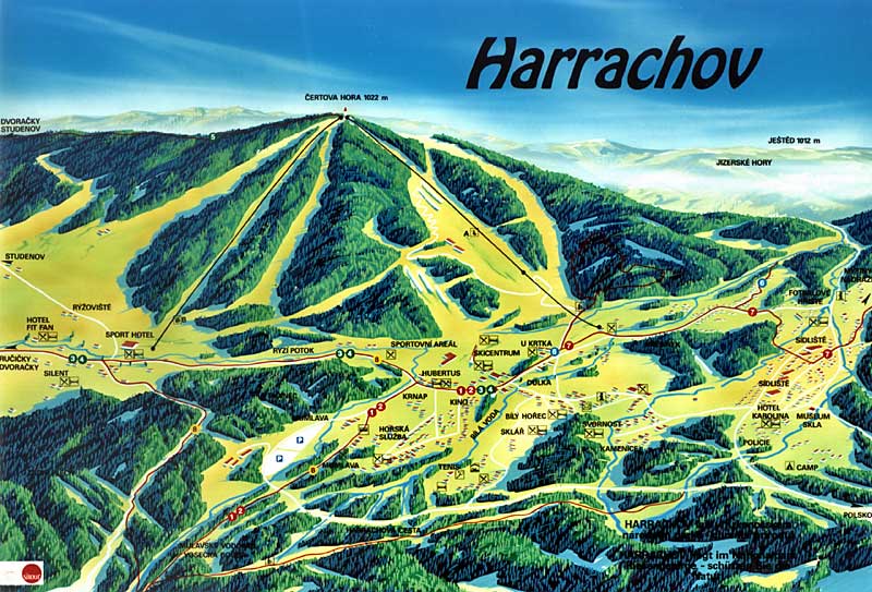 Mapa areálu Harrachov - Harrachov Info